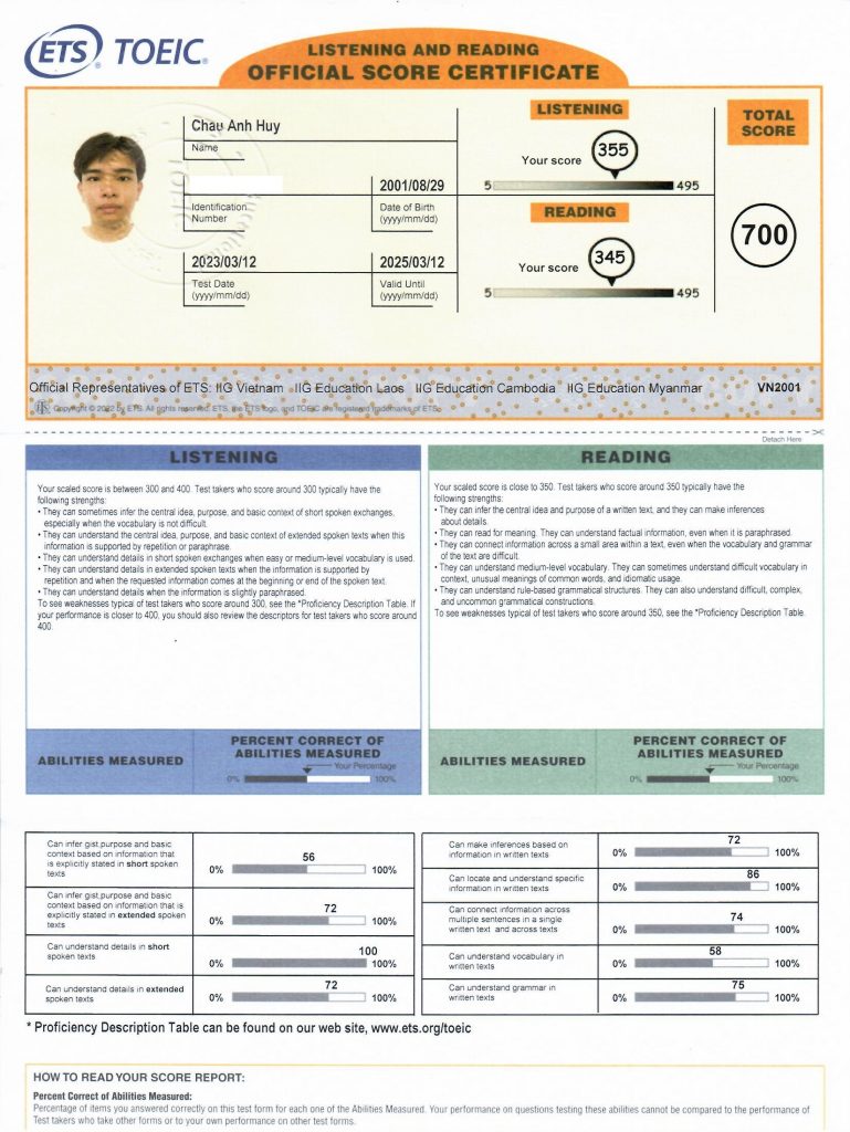 ĐẠT TOEIC 700 ĐIỂM CHỈ SAU 1 THÁNG HỌC, THI LẦN ĐẦU TIÊN